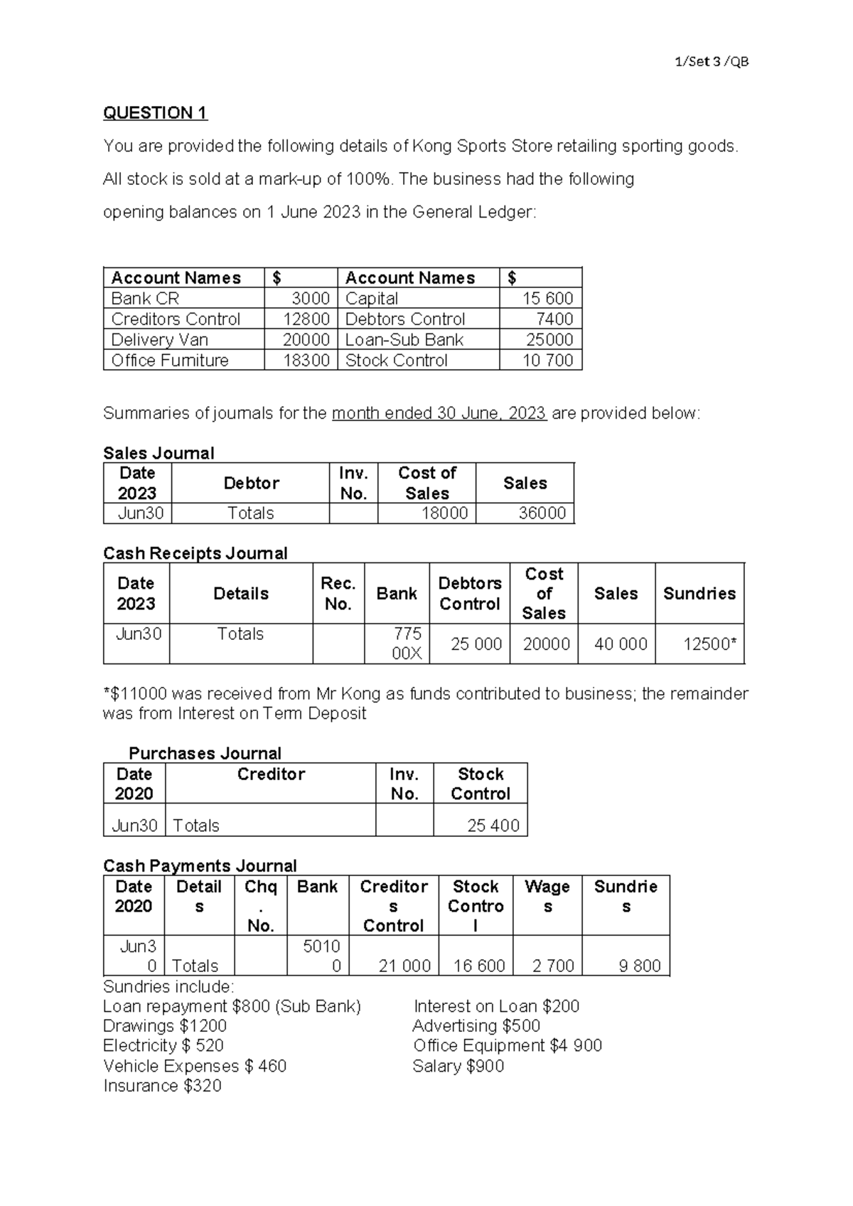 A3 Test 2 Set 3 - Accounting principles and journal entries analysis ...