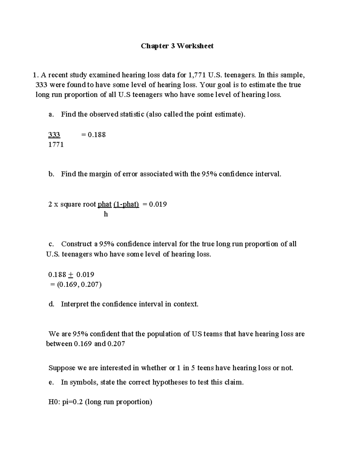 Chapter 3 Worksheet: Estimating Confidence Intervals and Hypotheses ...