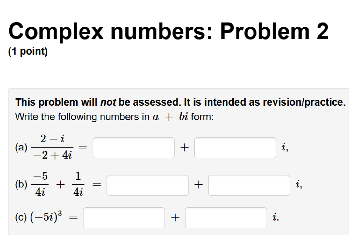 Com Question 2 - Complex numbers - MAST10005 - Complex numbers: Problem ...