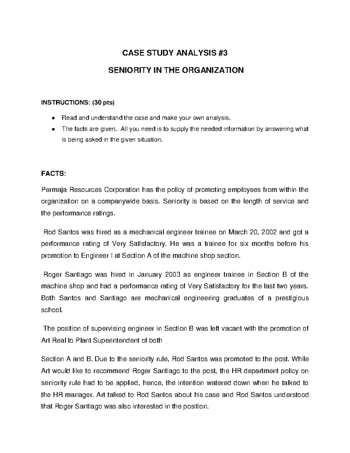 CASE Study Analysis on Seniority vs. Performance in Promotion - Studocu