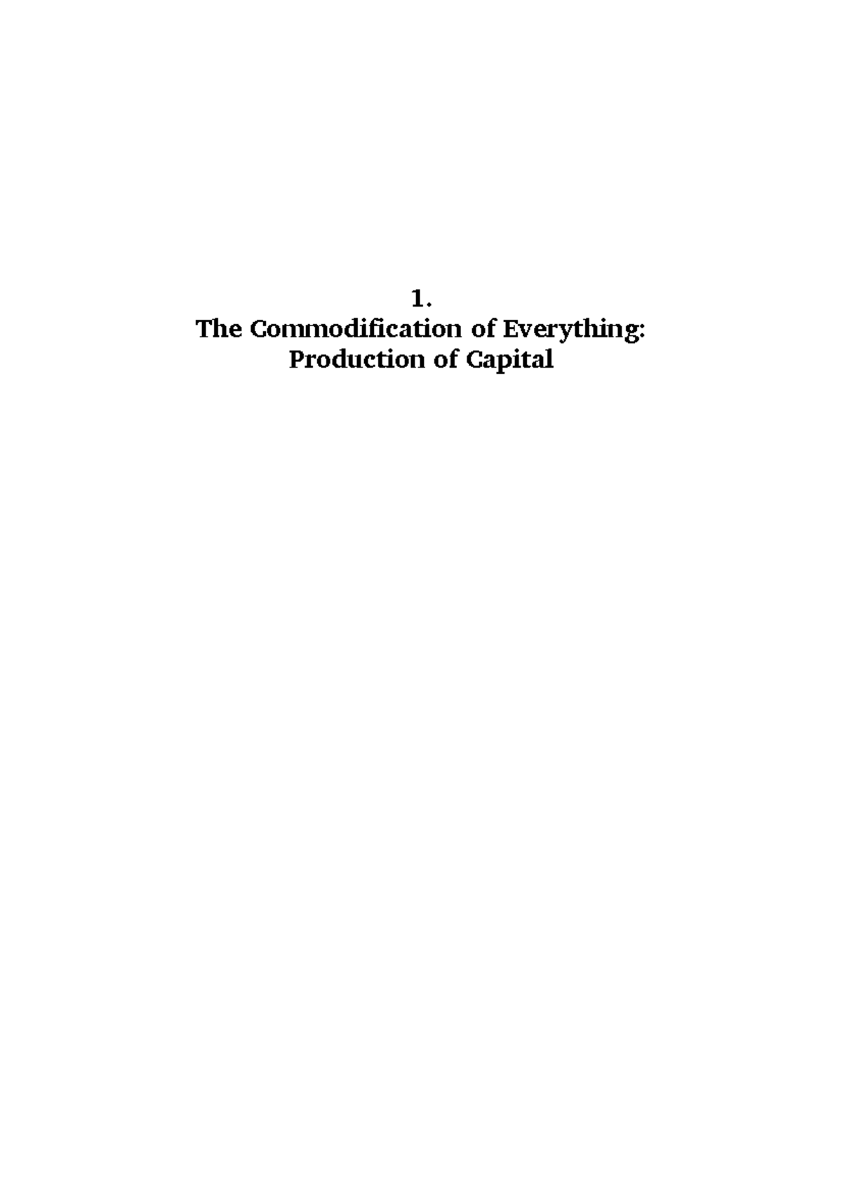 Commodification of Everything - Immanuel Wallerstein - 1. The ...