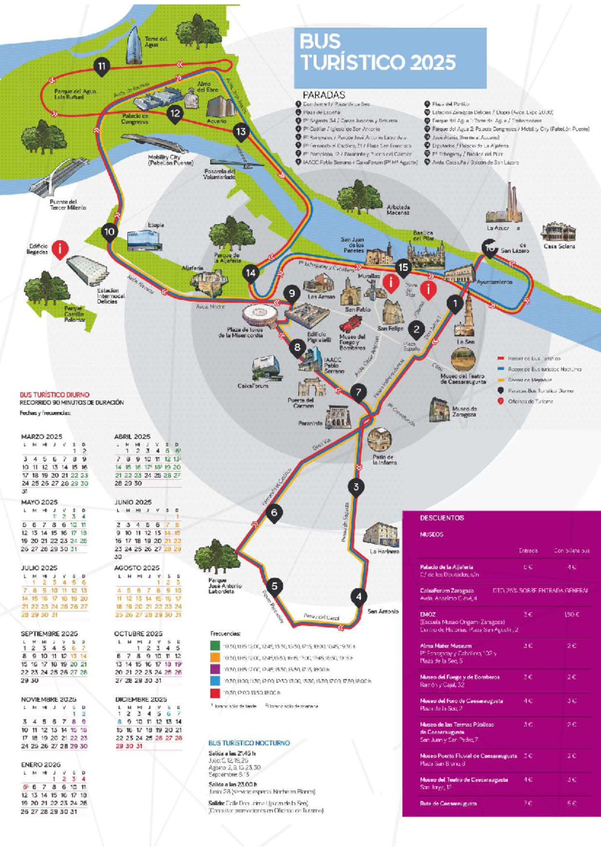 Recorrido y Paradas del Bus Turístico en Zaragoza BUS 11 2025 - Studocu