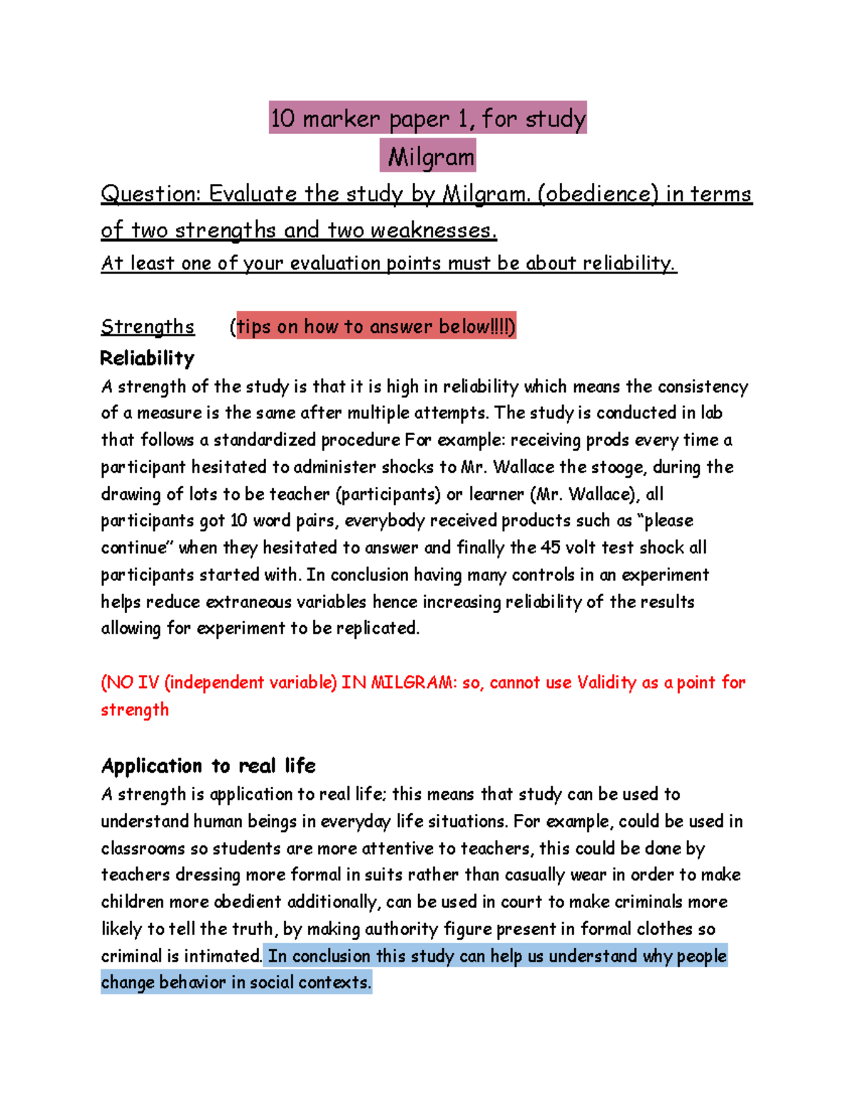 Milgram Case Study Evaluation: Strengths & Weaknesses (A-Level Paper 1 ...