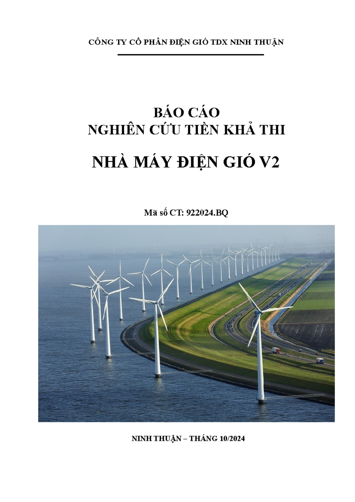 BC Nghiên cứu Tiền Khả Thi Nhà Máy Điện Gió V2 TDX 922024.BQ - Studocu
