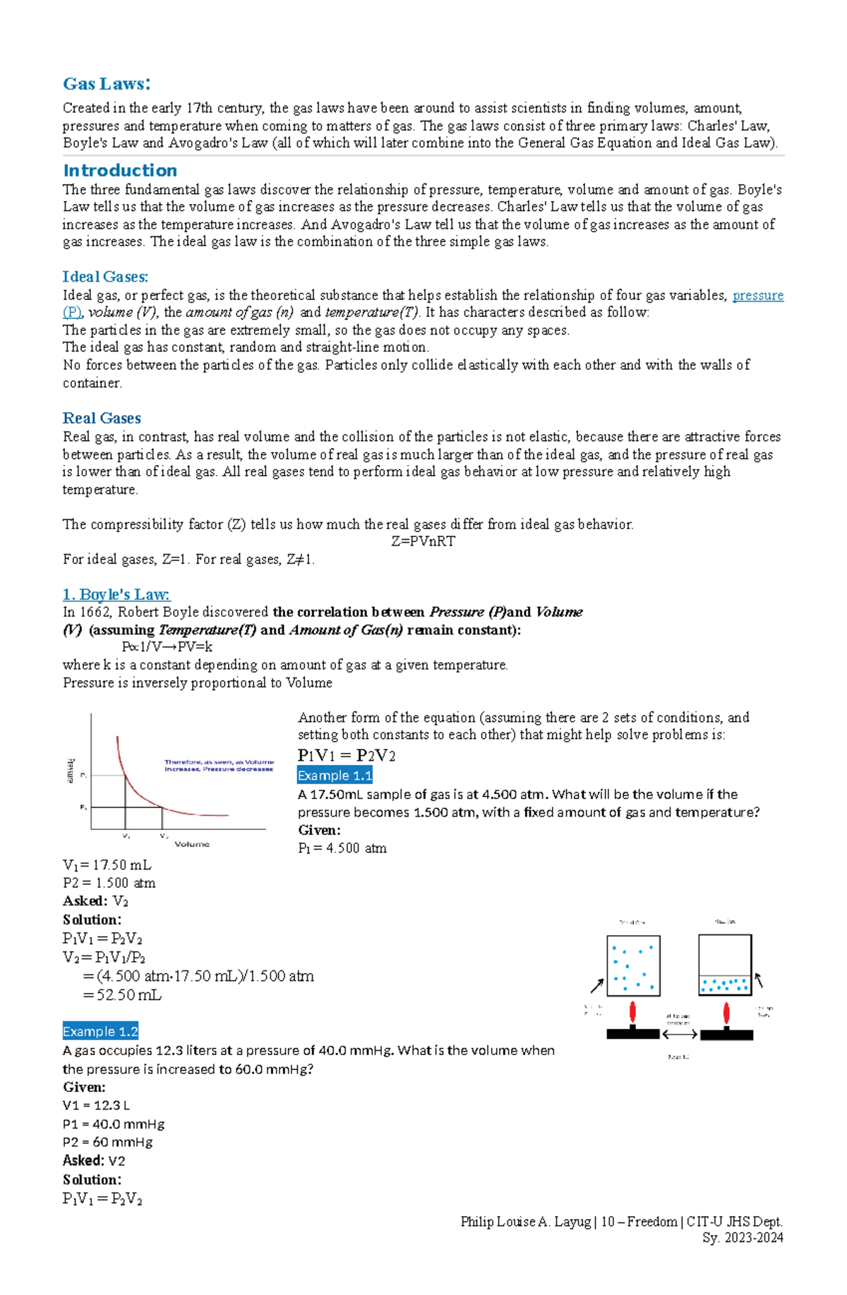 Gas Laws (Part 1) - Exploring Boyle's, Charles', and Avogadro's Laws ...
