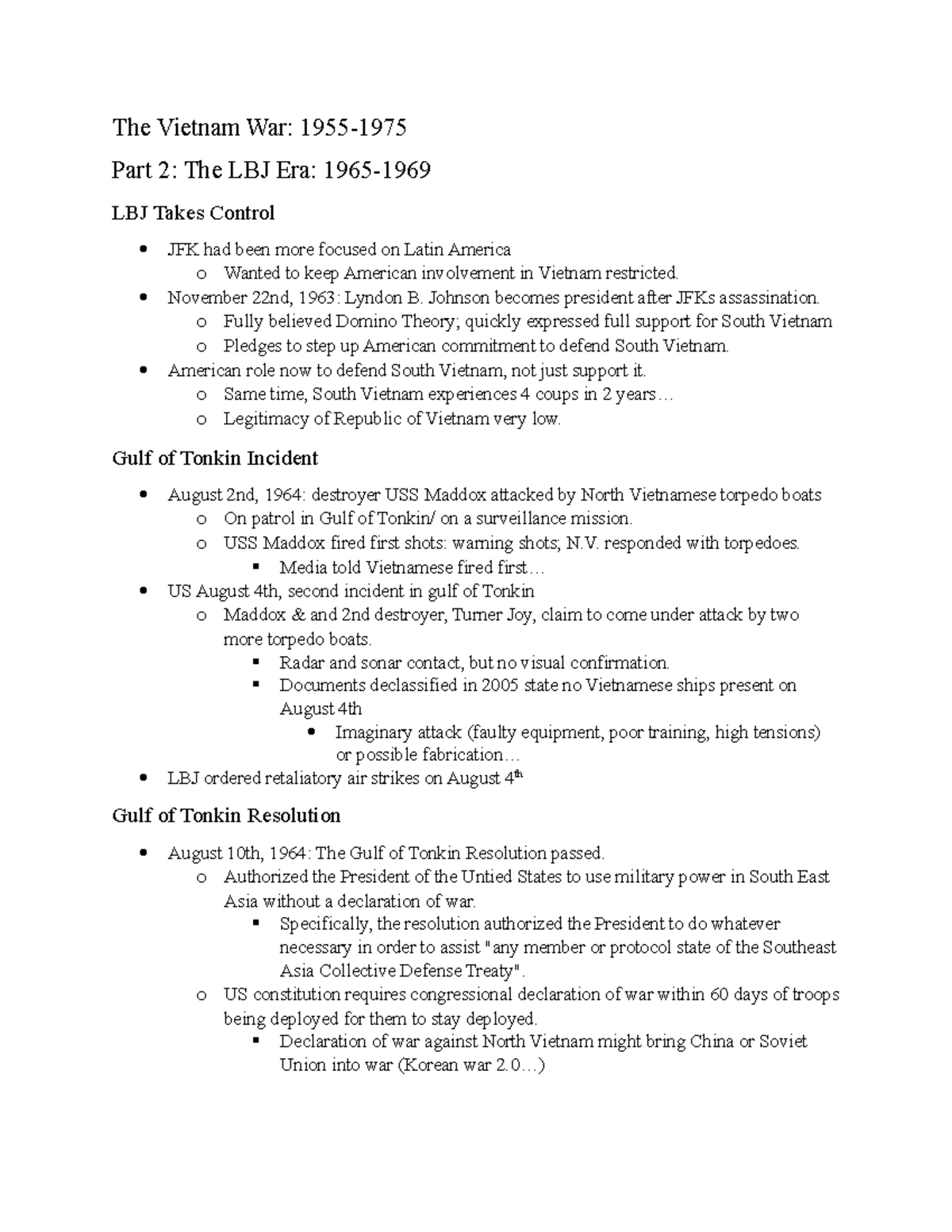 The Vietnam War Part 2 - Teacher: Thomas Miller - The Vietnam War: 1955 ...