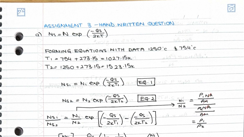 Assignment 3: Written Questions on Forming Equations with Data - Studocu