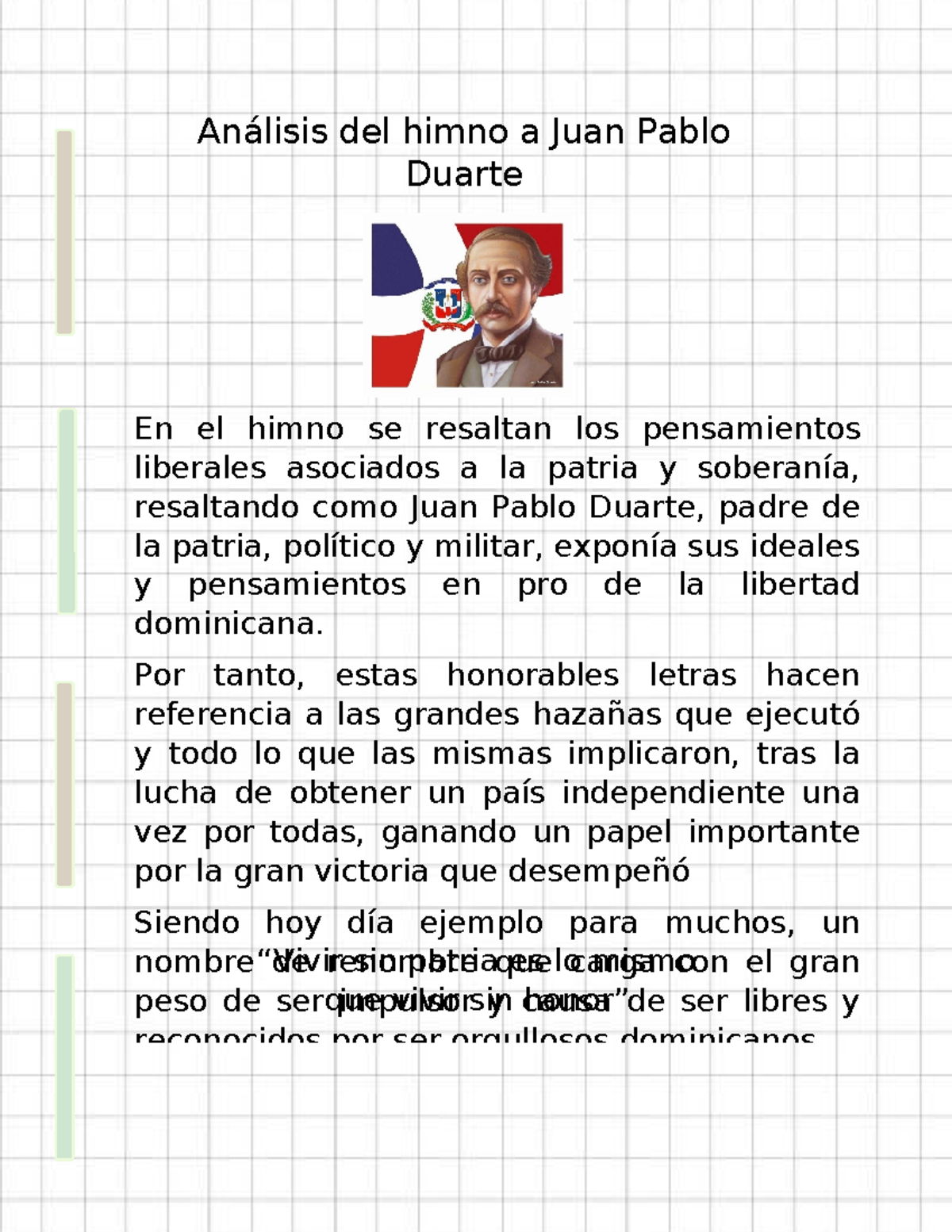 Análisis del Himno a Juan Pablo Duarte - Reflexiones y Significado ...