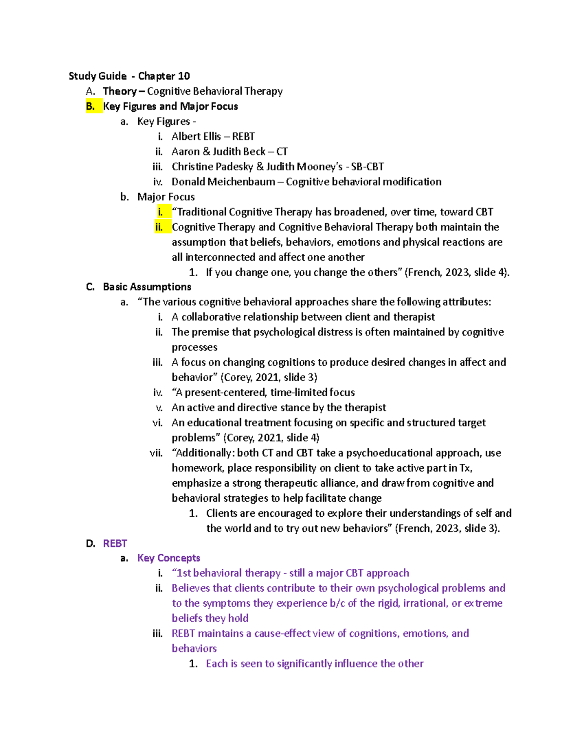 Ch 10 CT Study Guide - Gerald Corey Chapter Notes - Counseling Theories ...