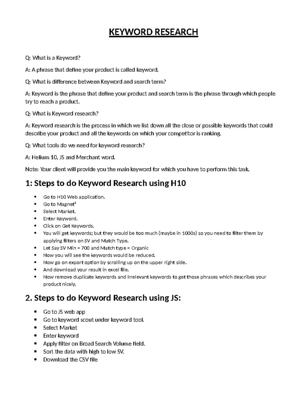 Amazon Keyword Research Guide: Essential Steps & Tools Explained - Studocu