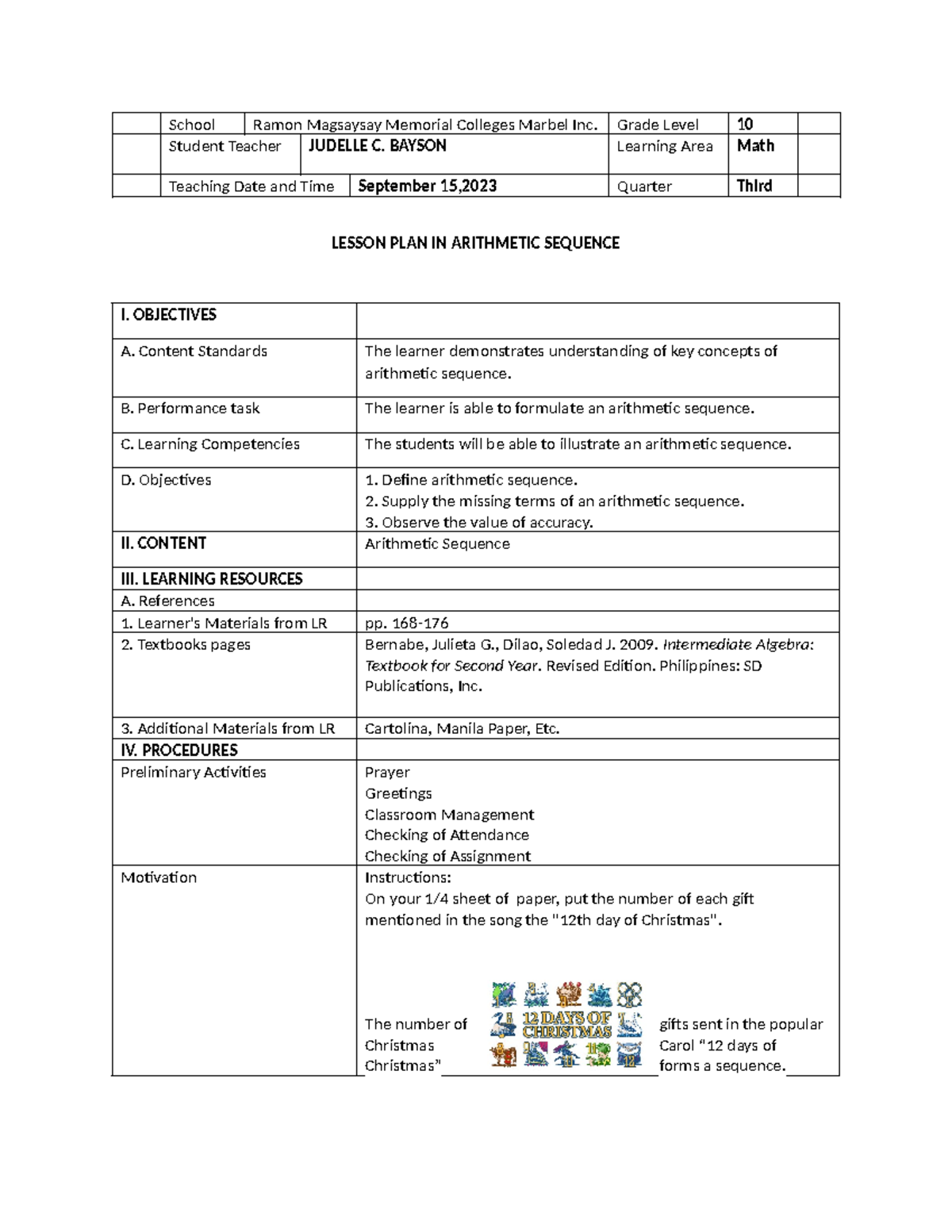 Lesson Plan FS1 105618 - School Ramon Magsaysay Memorial Colleges ...