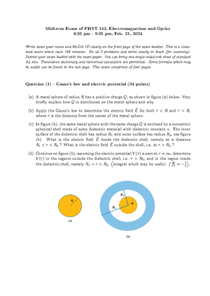 Cheat sheet - Summary Electromagnetism and Optics - Phys 142 - Studocu