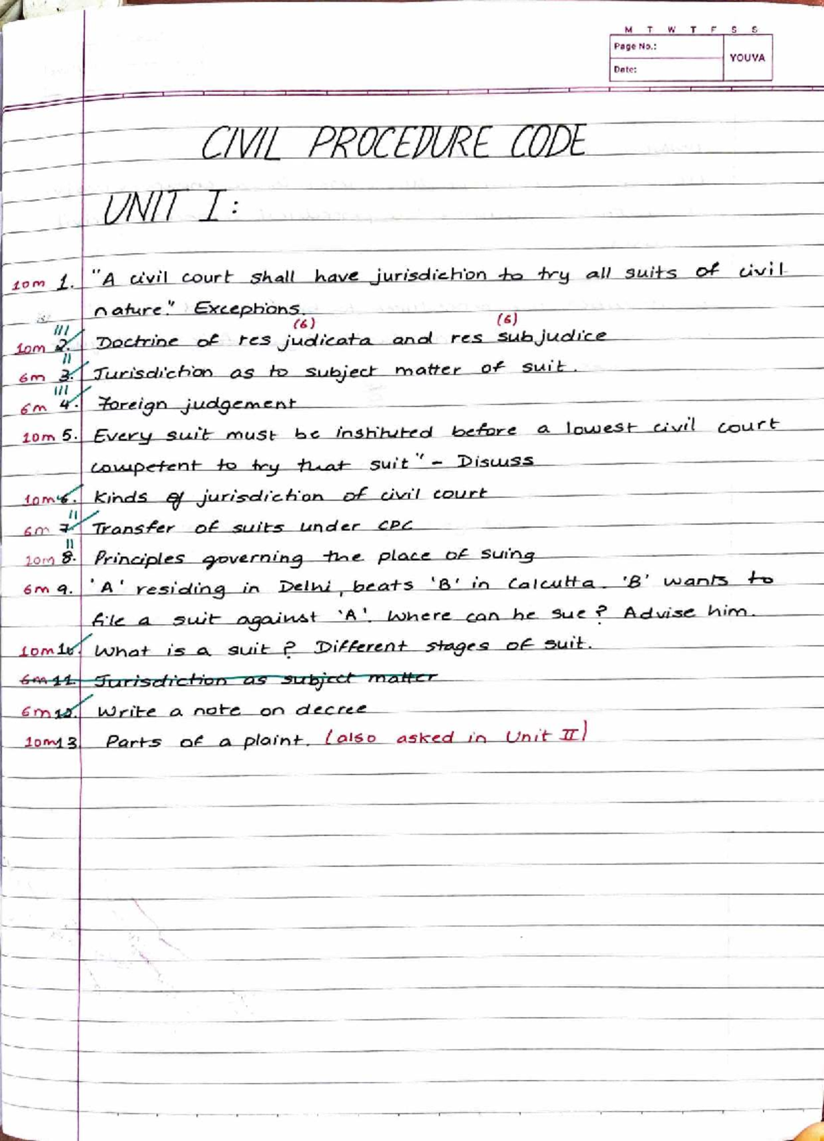 CPC UNIT 1 - Civil Procedure Overview and Key Concepts - Studocu