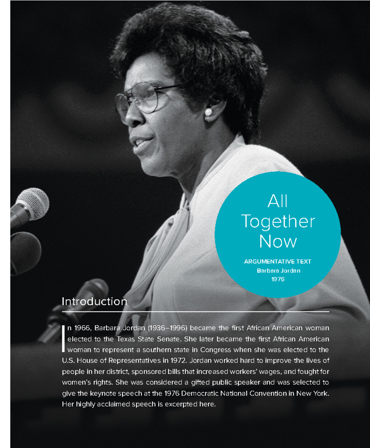 ENG 101: Argumentative Analysis of Barbara Jordan's "All Together Now ...