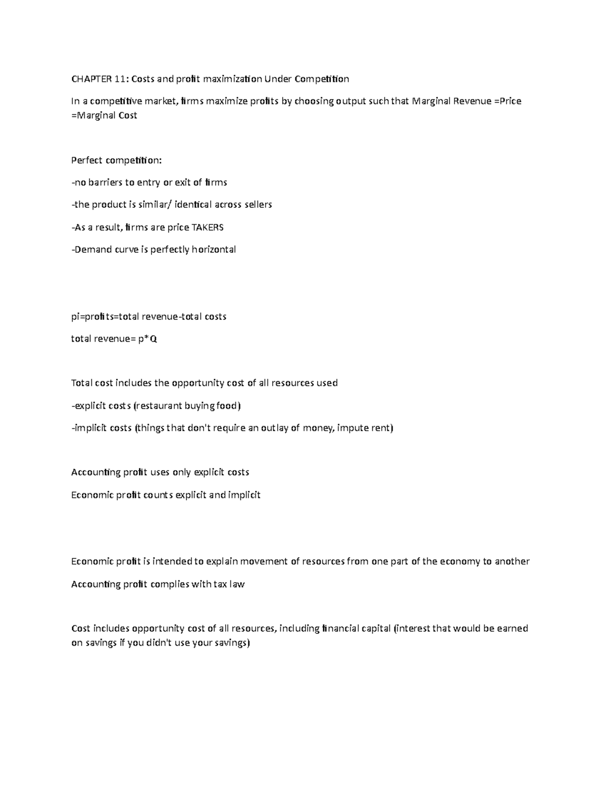 Econ Notes: Chapters 11-23 Overview and Key Concepts - Studocu