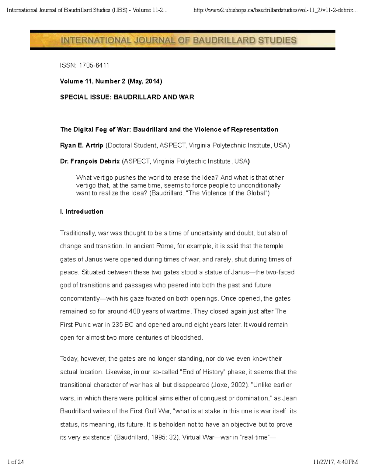 The Digital Fog of War: Baudrillard's Insights on Representation and ...