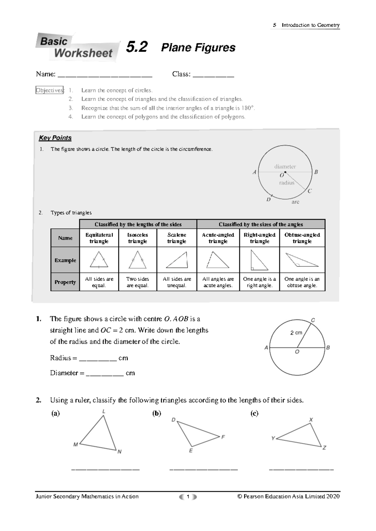 Basic WS 1A05 02e - Introduction to Geometry and Plane Figures - Studocu