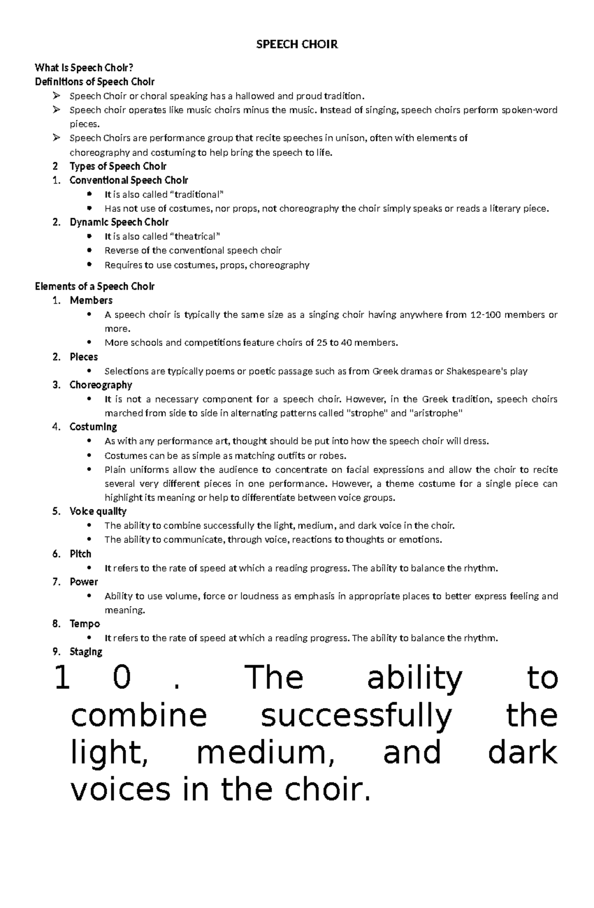 Speech Choir - English Module Overview for Grade 8 Students - Studocu