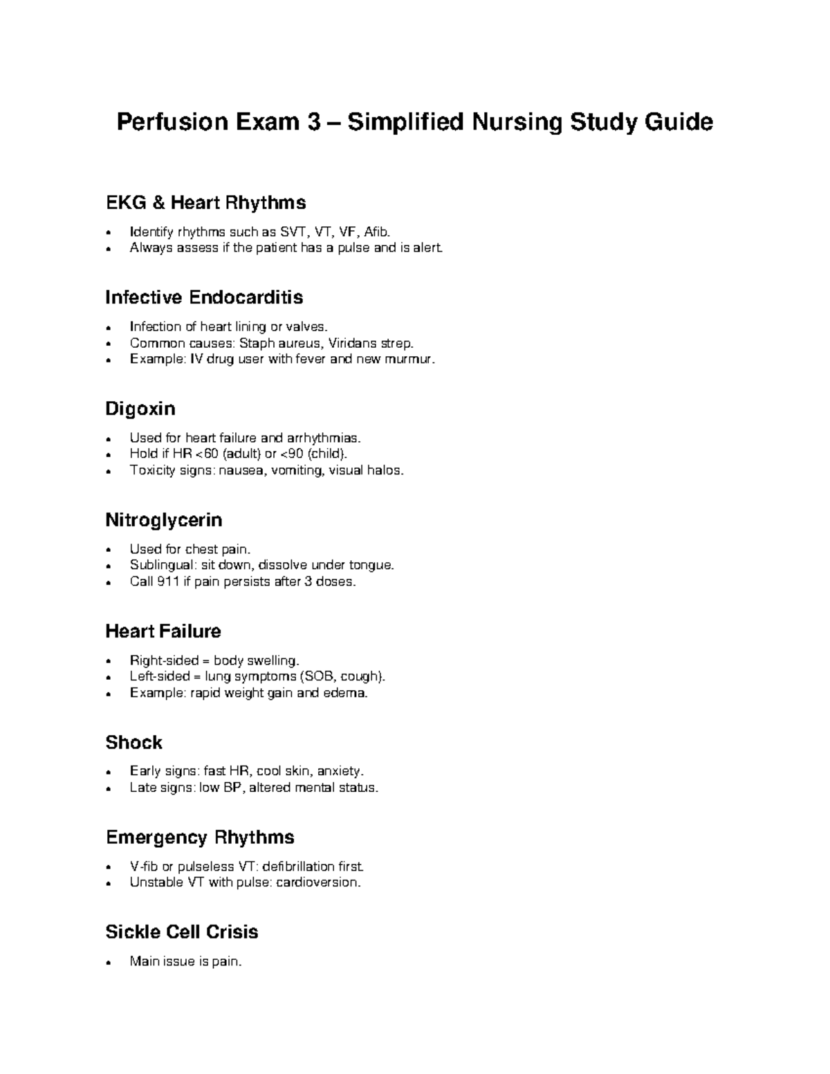 Perfusion Exam 3 Nursing Study Guide: EKG Rhythms & Heart Conditions ...