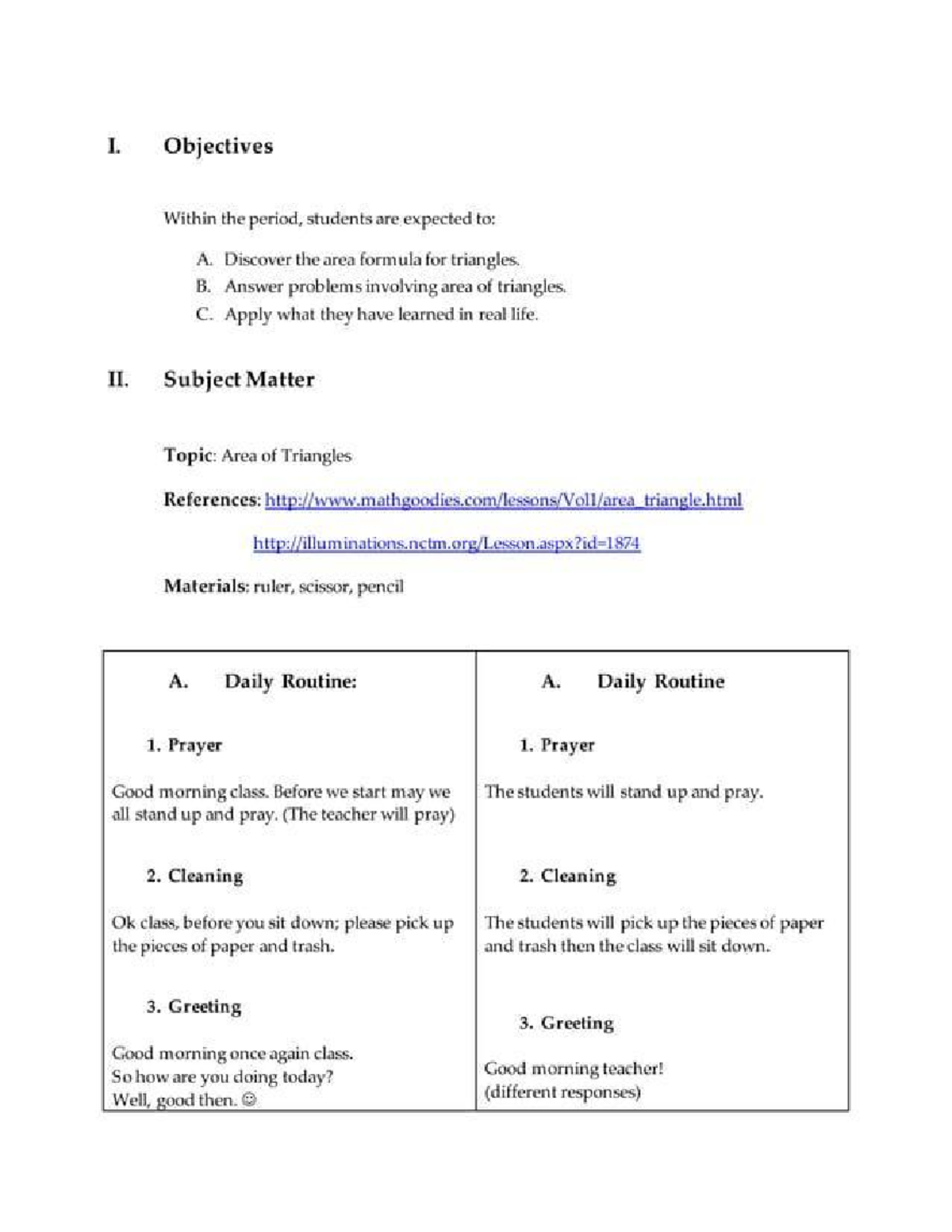 Lecture Notes on Area of Triangles (Math 101) - Studocu