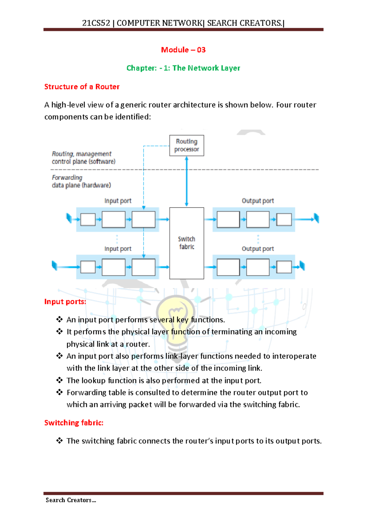 Computer Network - Module 03: The Network Layer Overview - Studocu