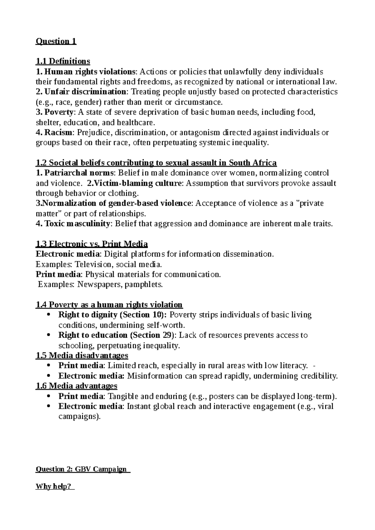 Human Rights Violations & Media Impact: Definitions & GBV Campaign ...