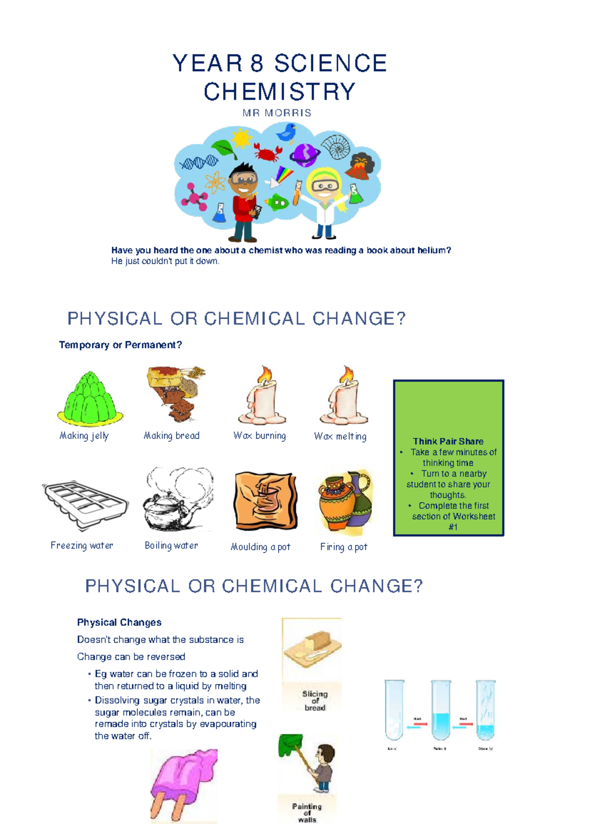 Year 8 Chemistry Lecture Notes: Physical & Chemical Changes - Studocu