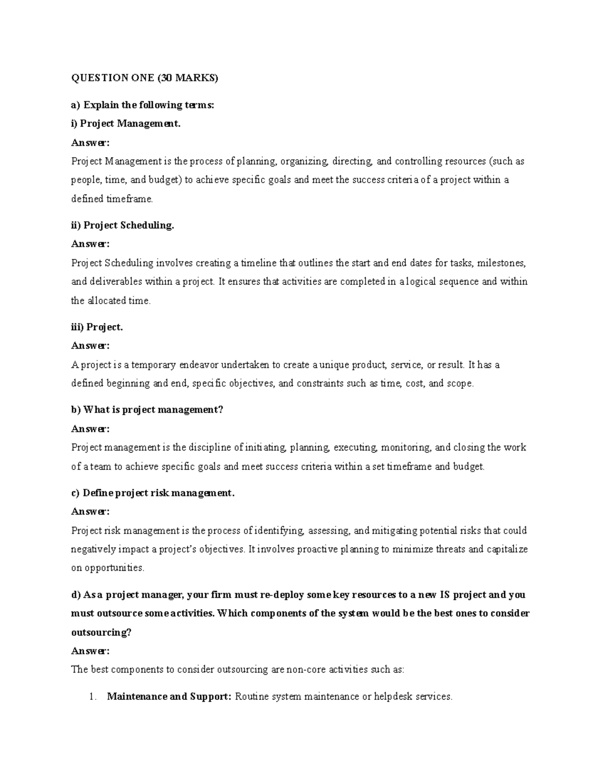 ICT Project - past papers: key concepts and management strategies - Studocu
