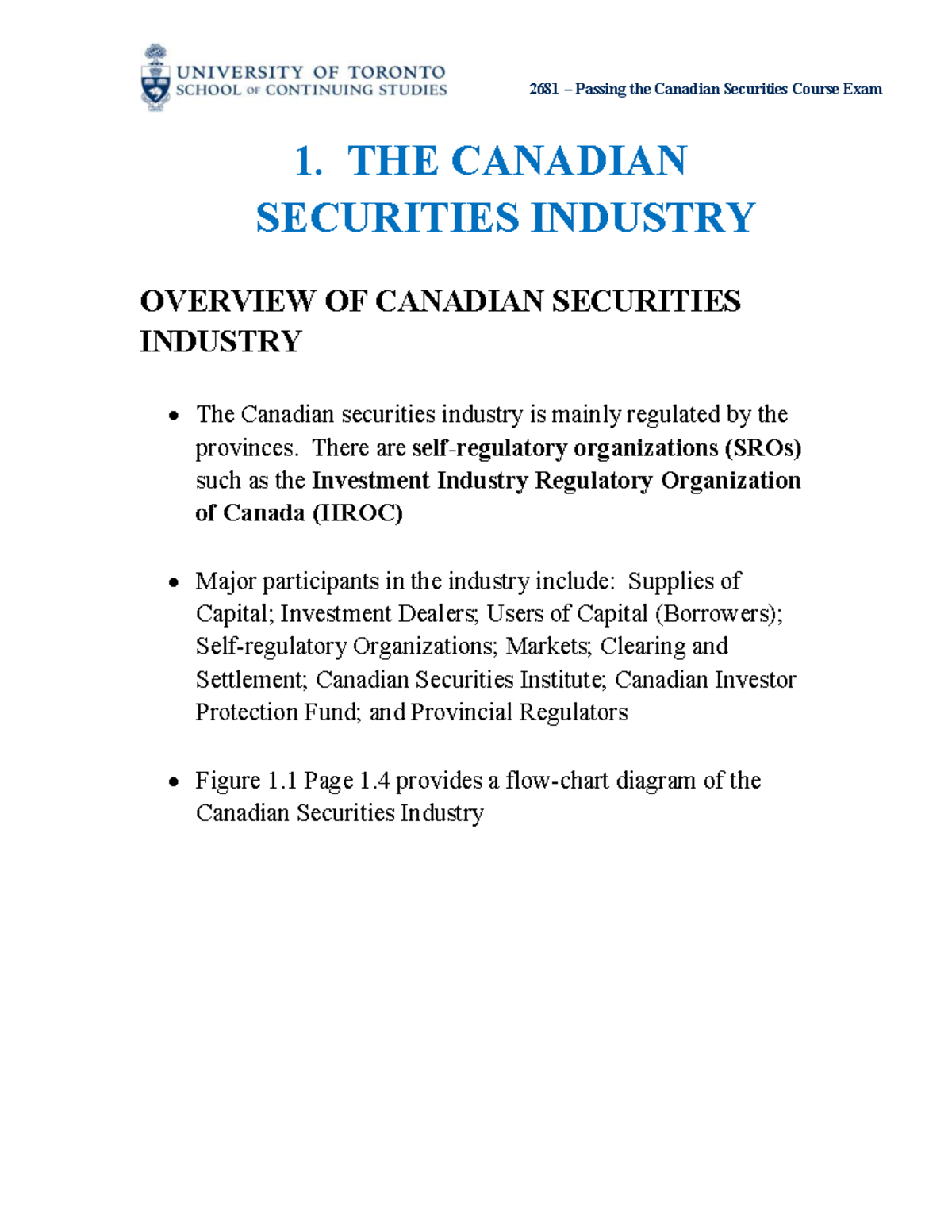 2681 Canadian Securities Course Exam Notes: Overview & Key Concepts ...