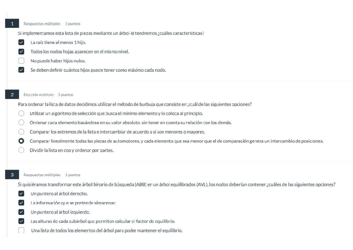 Algoritmos y Estructuras de Datos 2: TP3 Respuestas Múltiples y ...