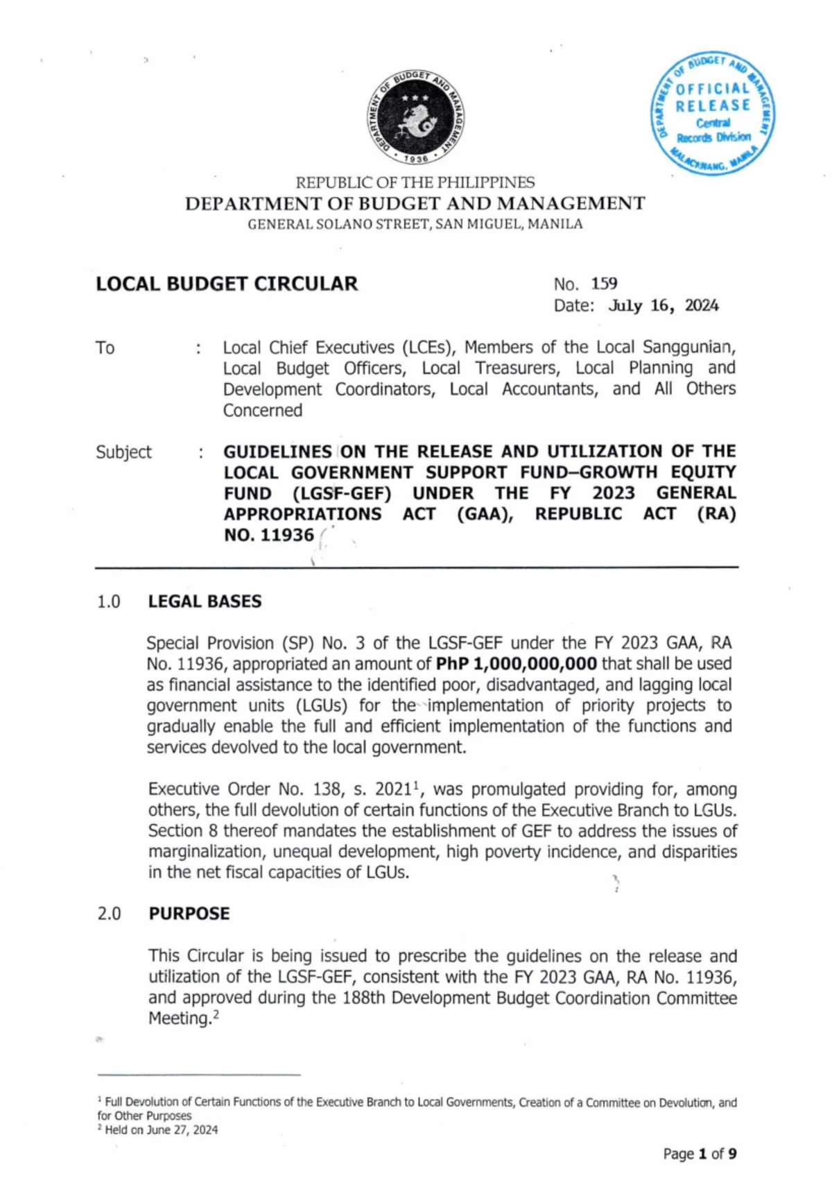 MC 2024-113: Omnibus Guidelines for Monitoring & Evaluation of ...