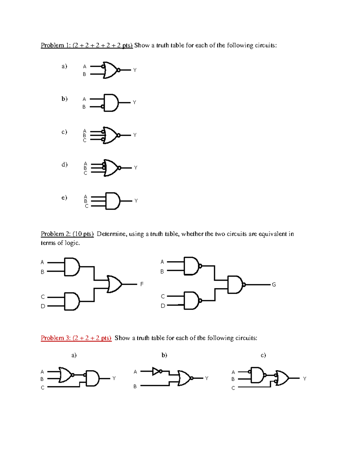 Homework 1-1: Truth Tables for Logic Circuits - Studocu
