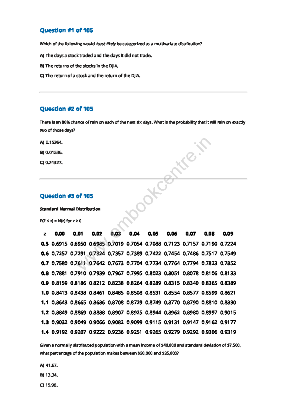 CFA Level 1 Reading 10: Key Concepts in Probability Distributions - Studocu