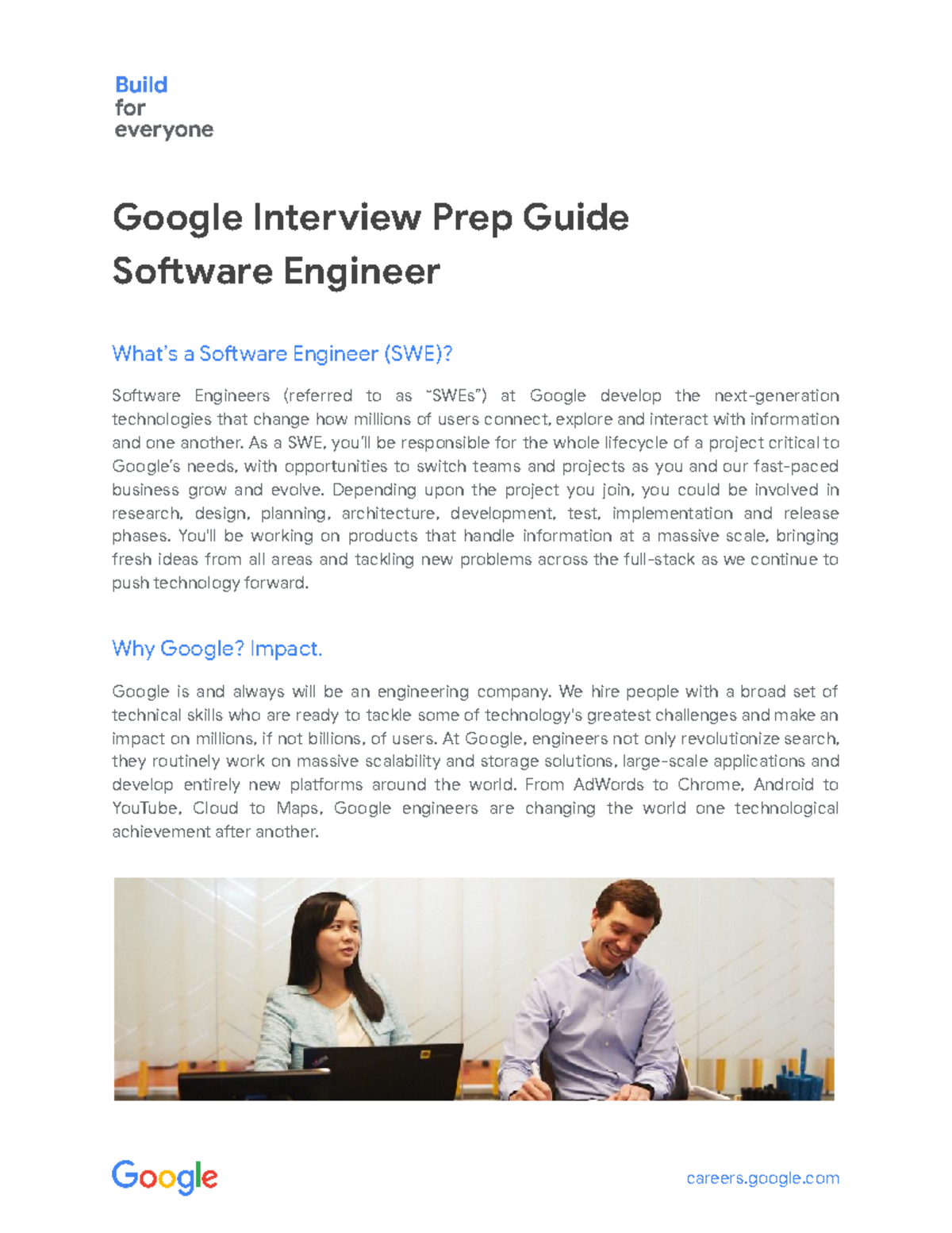 Google SWE Interview Prep Guide: Key Tips and Insights - Studocu