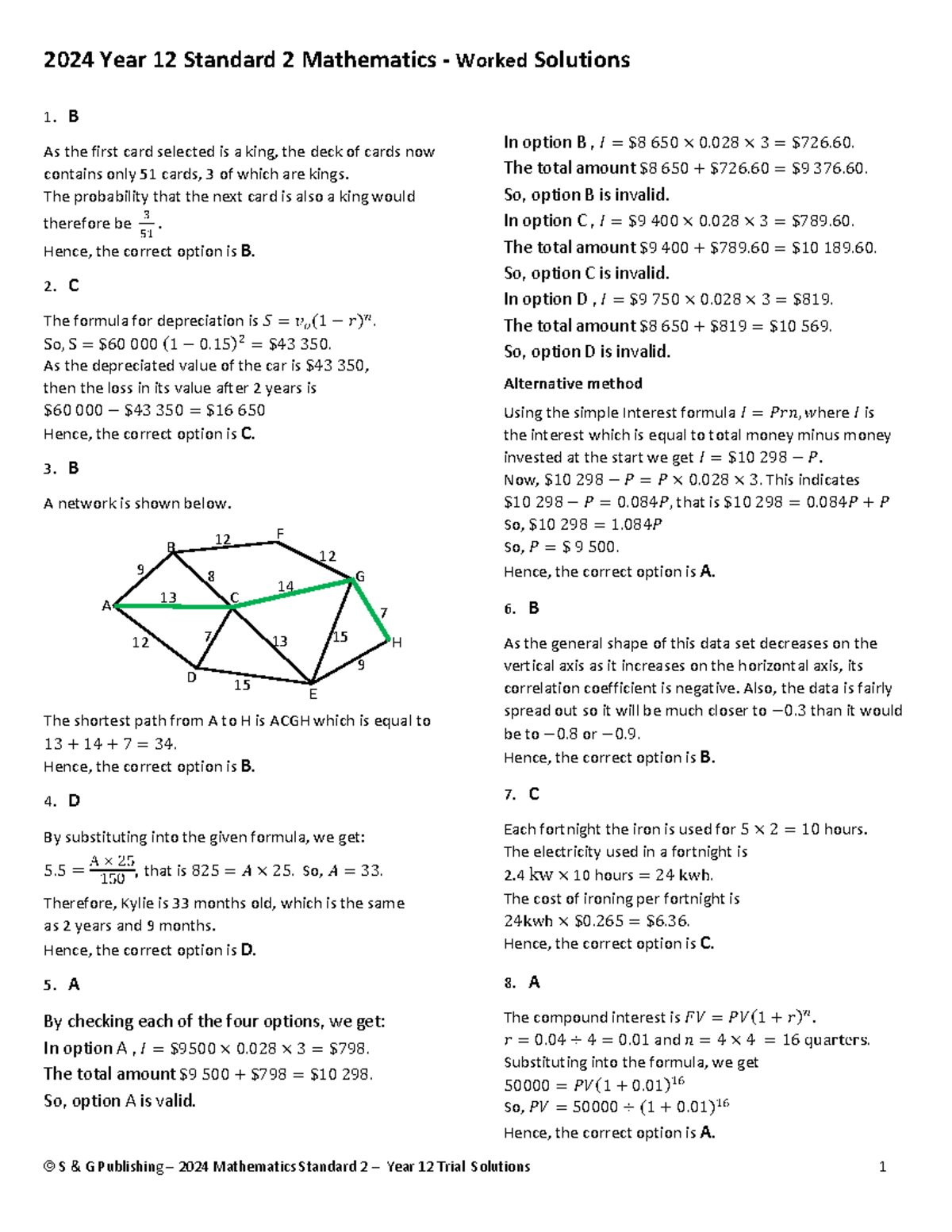 2024 Year 12 Standard 2 Mathematics Trial Solutions - Studocu