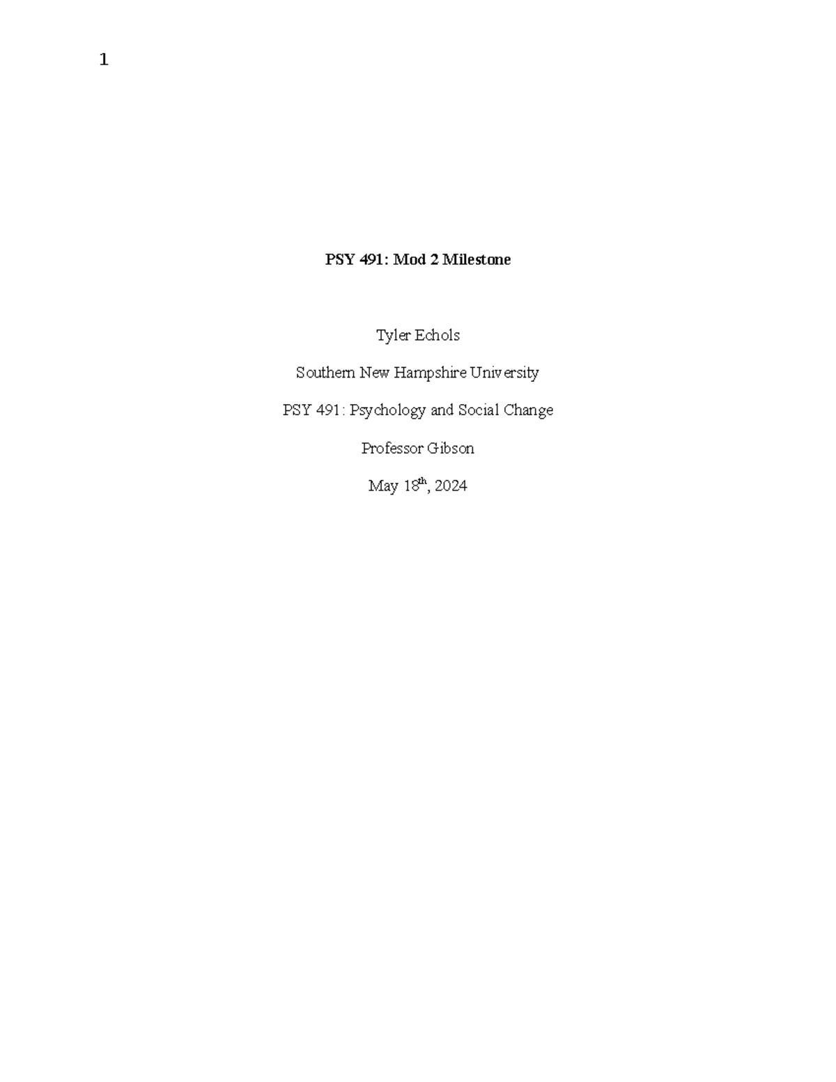 PSY 491: Mod 2 Milestone on Belonging and Social Identity - Studocu