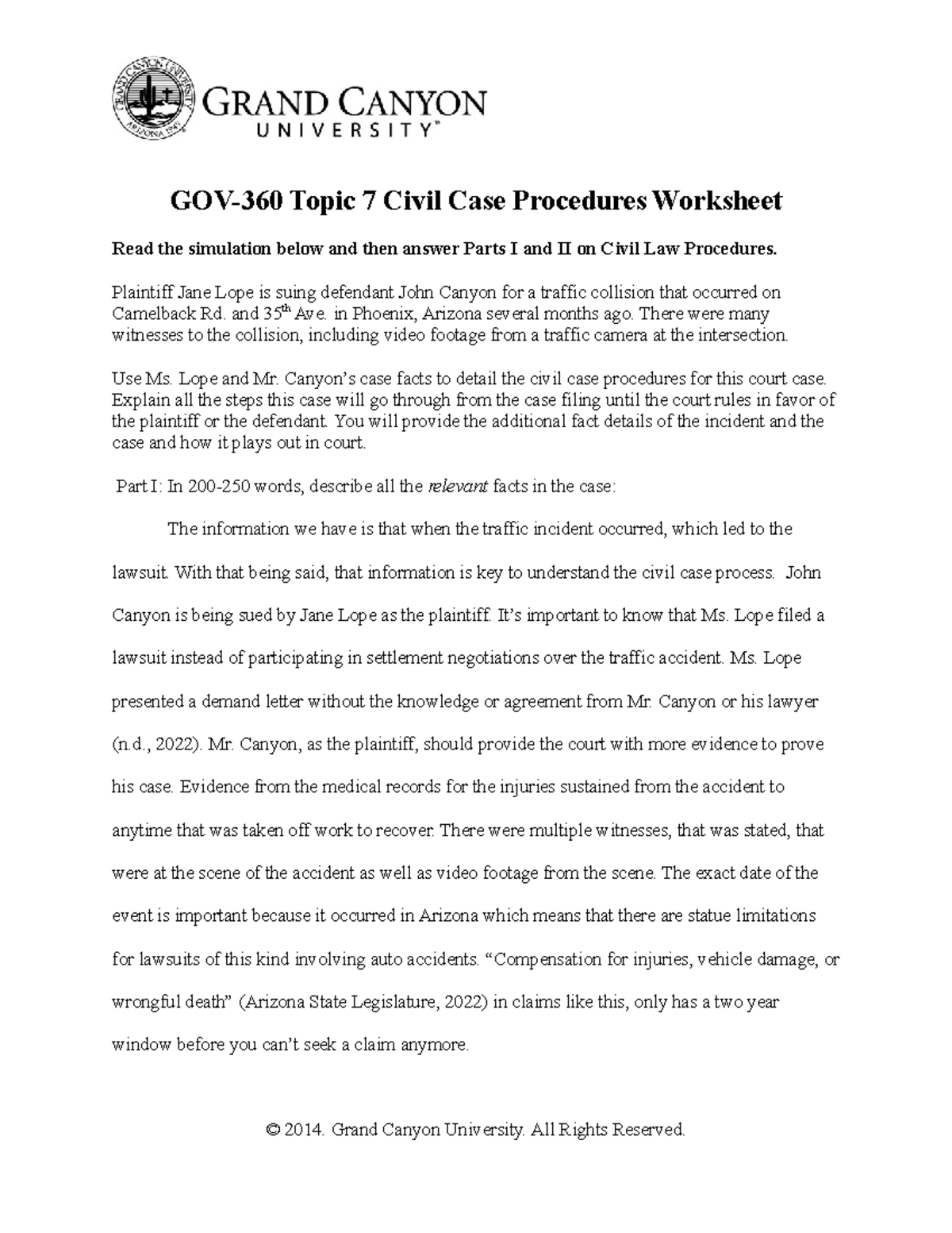 GOV-360 Civil Case Procedures: From Filing to Final Ruling (2022) - Studocu