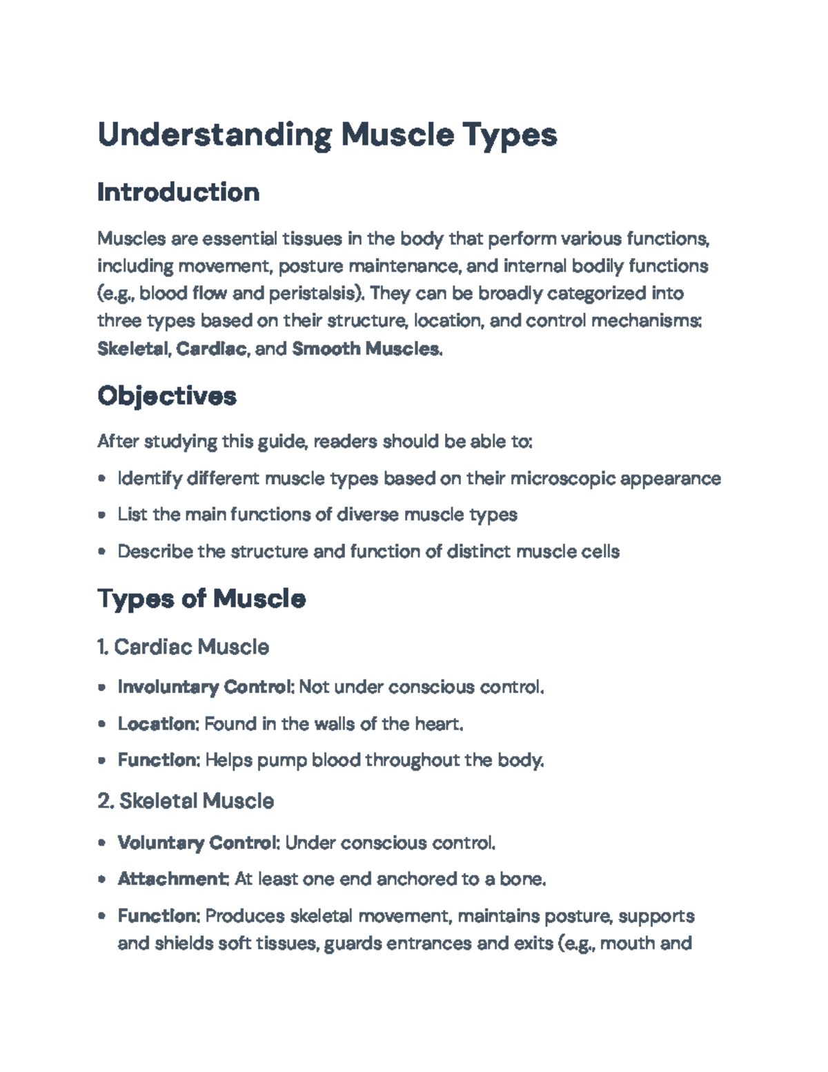 Understanding Muscle Types: Structure, Function, and Roles in the Body - Understanding Muscle ...