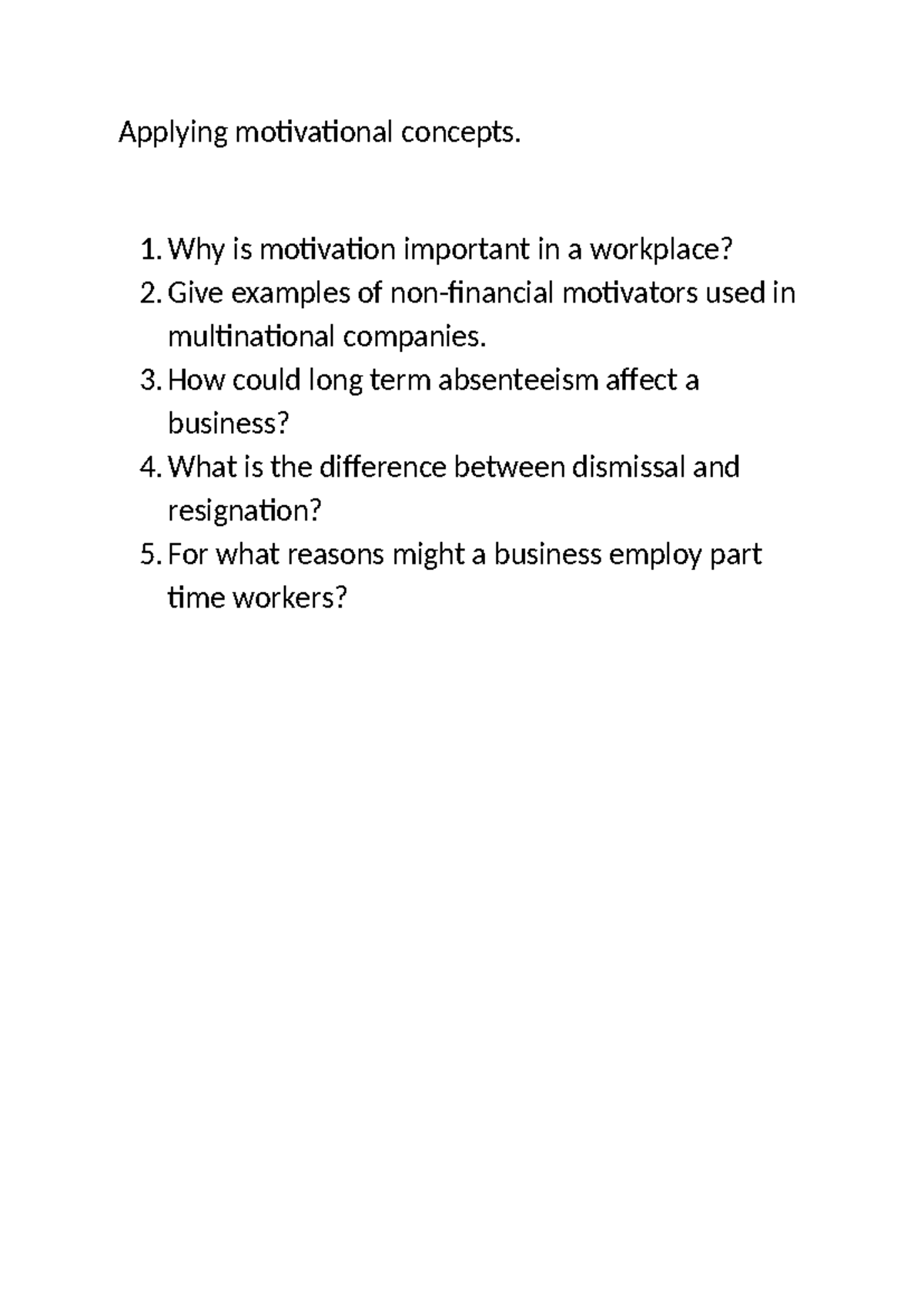 Applying motivational concepts - 334Z0029 - 1. Why is motivation ...