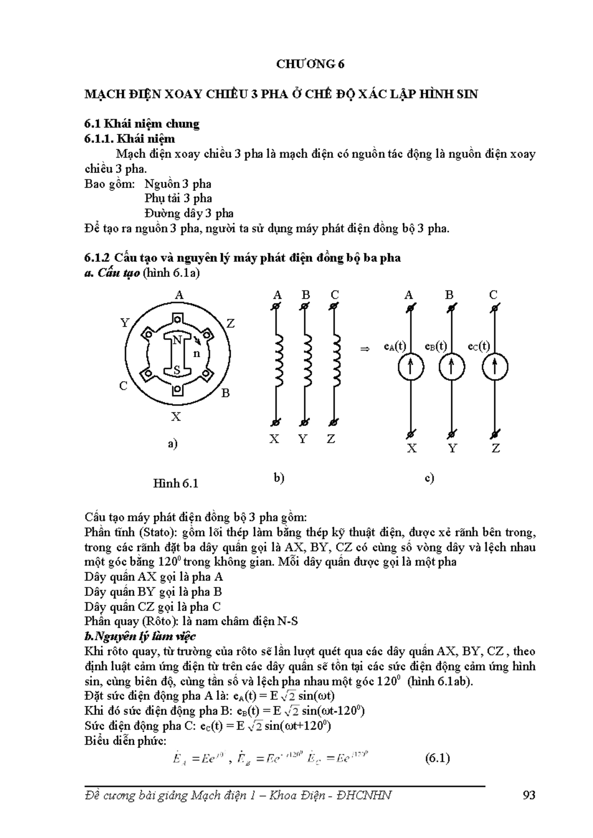 CHƯƠNG 6 MẠCH ĐIỆN XOAY CHIỀU 3 PHA - TỔNG QUAN VÀ PHÂN TÍCH - Studocu