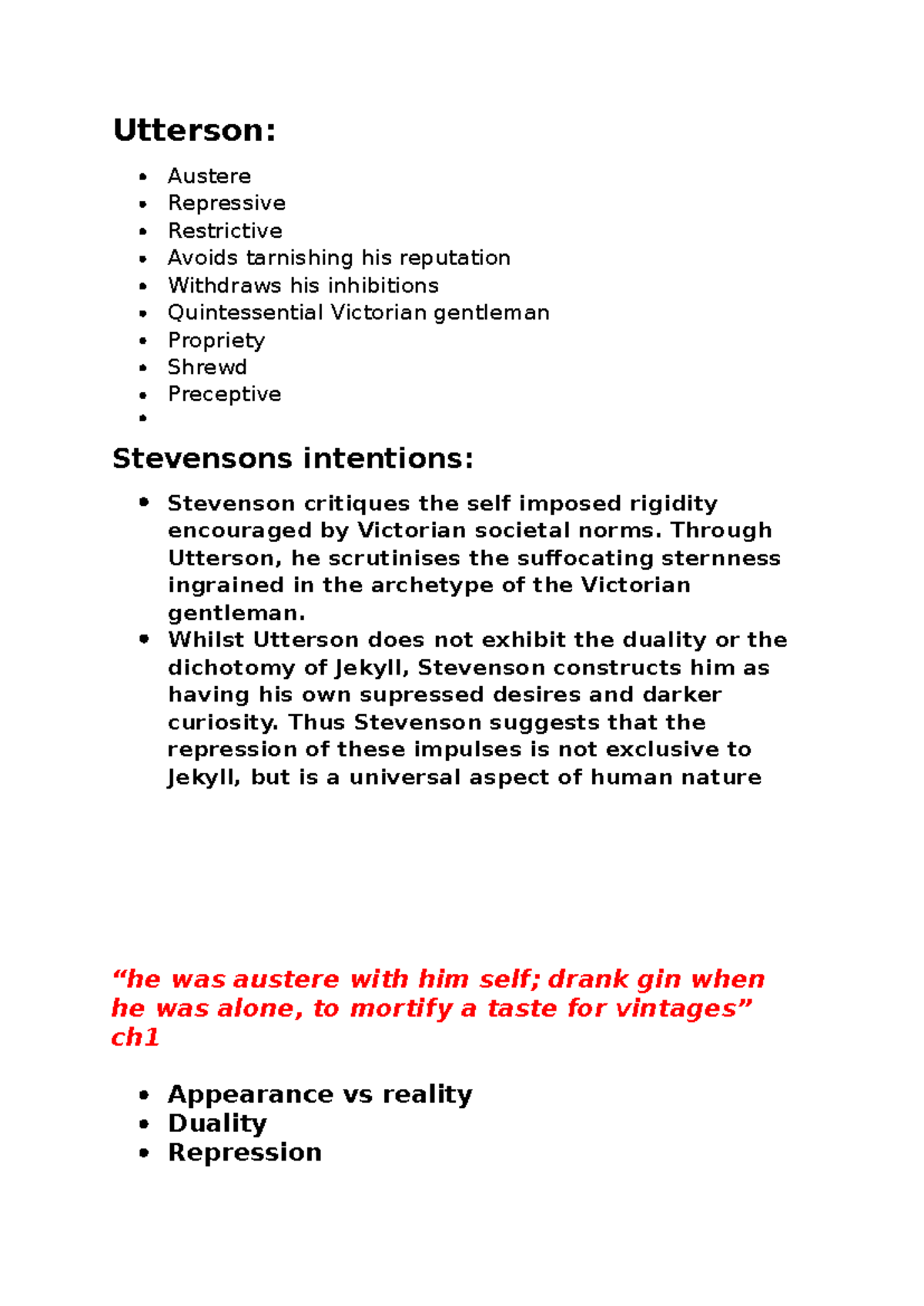 Key Quotes on Utterson in "Jekyll and Hyde": Analysis & Insights - Studocu