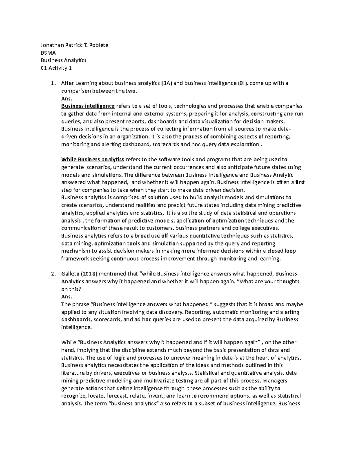 01 Activity 1: Comparing Business Analytics and Business Intelligence ...