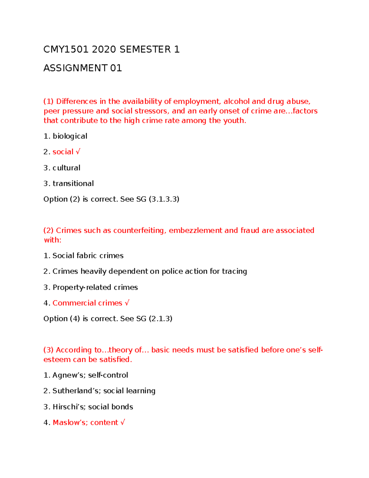 CMY1501 2020 Semester 01 Assignment 01 - CMY1501 2020 SEMESTER 1 ...