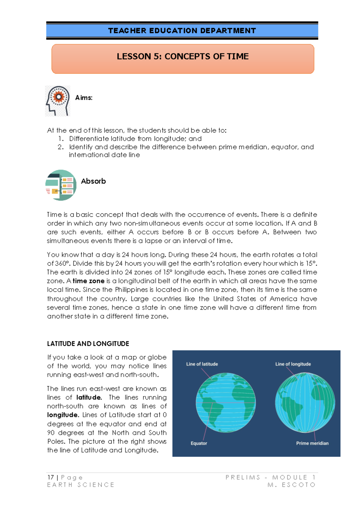 Lesson 05: Understanding Latitude, Longitude, and Time Zones - MY ...
