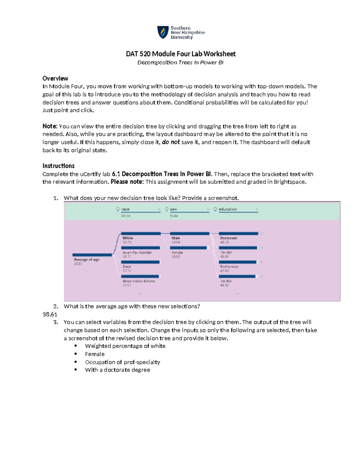 DAT 520 Module Four Lab Worksheet- Completed - DAT 520 Module Four Lab ...