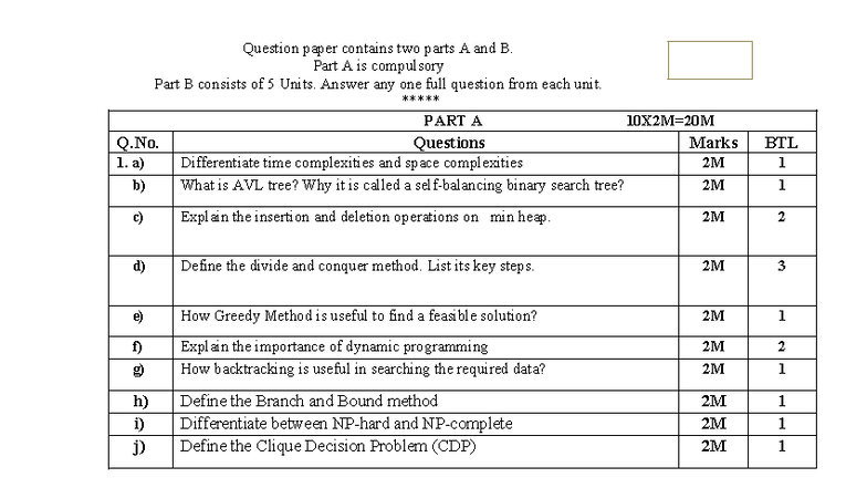 ADS Model Papers 2 Sets for 2025-2026 Exam - Studocu