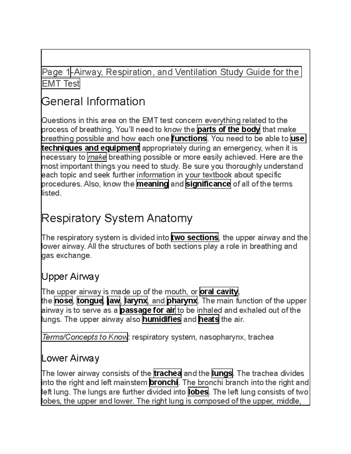 EMT Test Study Guide: Airway, Respiration, and Ventilation Essentials ...