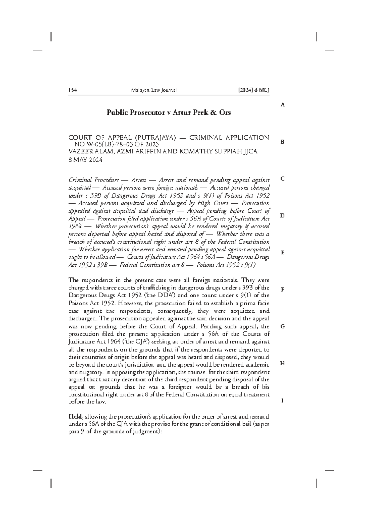 Public Prosecutor v Artur Peek & Ors: Criminal Appeal Remand ...