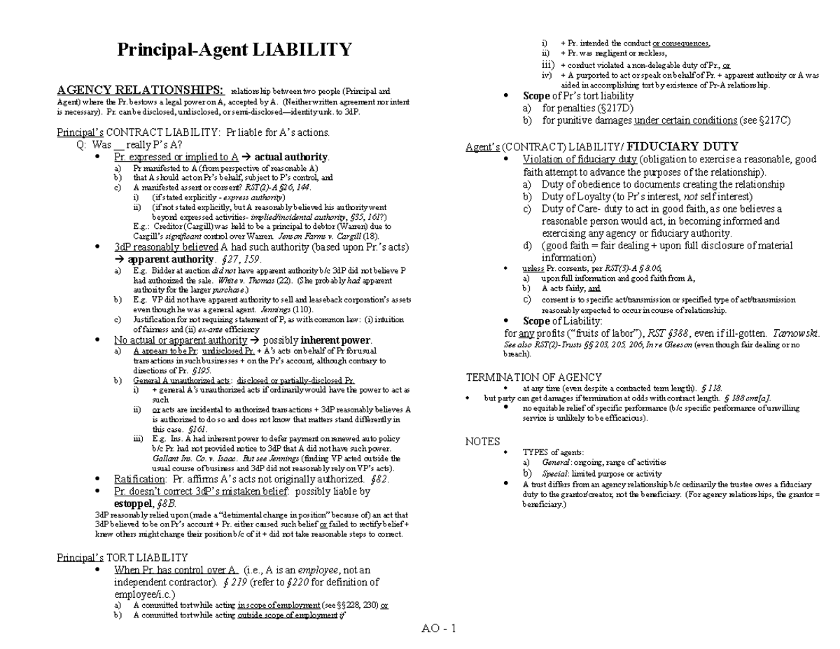 Corporations (attack outline) Allen Fall 2009 - Principal-Agent ...