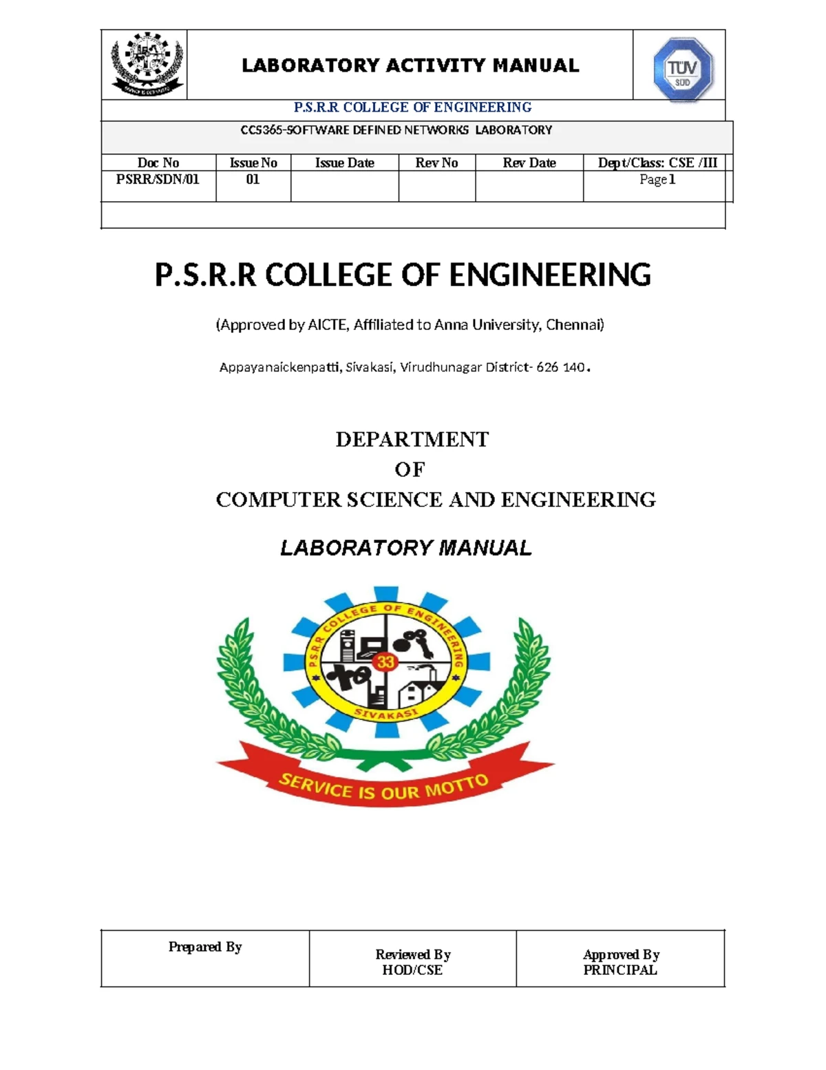 CCS365 Software Defined Networks Lab Manual at AAA College of ...